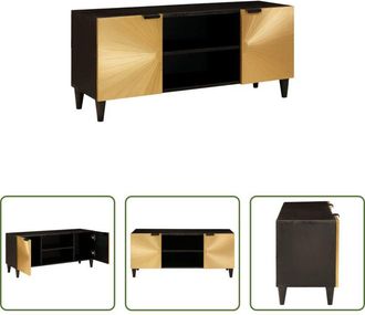 vidaXL vidaXL Medienregal - TV-Schr&auml;nk Schwarz und Gold 105 x 33 x 46 cm Holzwerkstoff