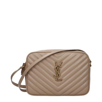 Saint Laurent Lou Sac Bandouli&egrave;re Femme Cuir Beige/Beige Fonc&eacute;