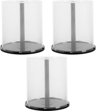 BESPORTBLE 3 Stück Transparente CD DVD Aufbewahrungsboxen aus PP Kunststoff Stapelbar mit 100 Discs Kapazität Tragbar für Zuhause und Büro