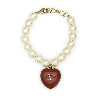 Valentino Garavani Pearl Coeur Royal Armband - - Accessories - Damen - Mehrfarbig - S