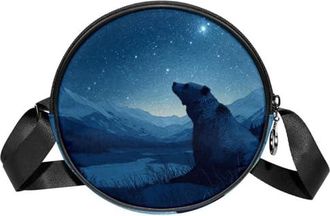 Generic Sac &agrave; bandouli&egrave;re rond pour femme, petit sac &agrave; bandouli&egrave;re avec fermeture &eacute;clair, bretelles r&eacute;glables, sac &agrave; main rond d&eacute;contract&eacute; pour femmes et fill