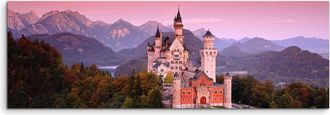 Paul Sinus Art Sinus Art Leinwandbild 150x50cm Landschaftsfotografie - Neuschwanstein Schloss bei Sonnenaufgang