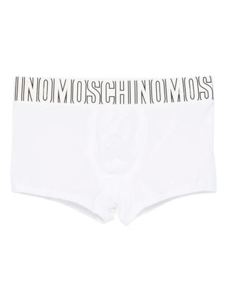 Moschino slip de bain &agrave; bande logo - Blanc
