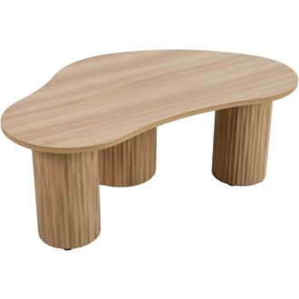 Oviala Table basse en MDF d&eacute;cor m&eacute;lamin&eacute; beige