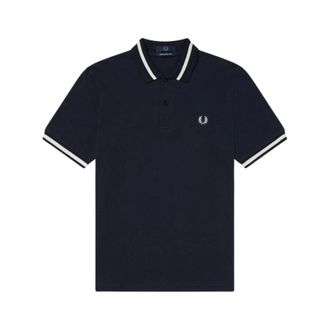 Fred Perry Single-Stripe Trim Polo - - Tops - Herren - Blau - S