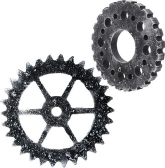 BESTONZON 2 Stücke Zahnrad Steampunk Deko Holzrad Deko Dekorad Vintage Rad Deko Wagenrad Holzdeko Wandskulptur für Hause Bar Kaffee Shop Kunst Handwerk Punk Wan