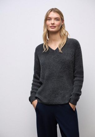 Street One V-Ausschnitt-Pullover Grobstrick