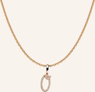 Cada Cada Kette Tiny Diamond Letter O rosegold