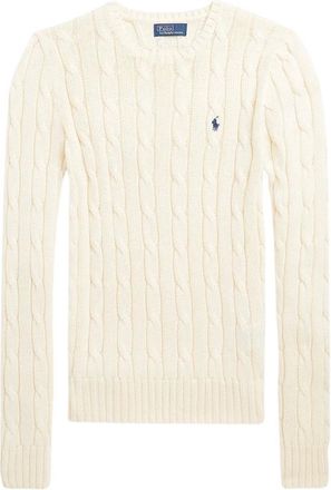 Polo Ralph Lauren Femme, Pulls, Beige, Taille: 44 FR Julianna Crewneck Cable Knit