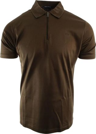 Paul & Shark Homme, Tops, Brun, Taille: M Polo en coton avec fermeture &eacute;clair et broderie