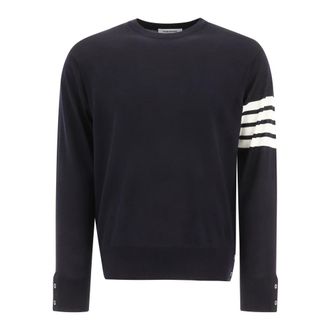 Thom Browne Wool 4-Bar Pullover - - Knitwear - Herren - Blau - M