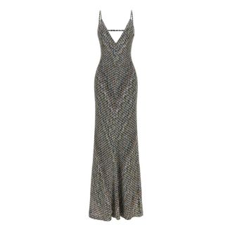 Missoni Femme, Robes, Multicolore, Taille: 38 FR Robe longue dos nu &agrave; sequins
