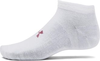 Under Armour Unisex Ua Essential Low Cut Elixier, Wei&szlig; Rosa, Gr&ouml;&szlig;e M, 3 St&uuml;ck Niedriger Schnitt, M/L
