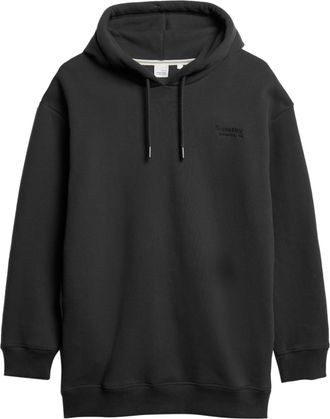 Superdry Damen Essential Hoodie-Kleid Bison Schwarz 34-36