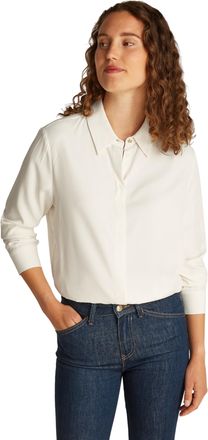 Tommy Hilfiger Damen Hemd Soft Viscose Regular Fit, Elfenbein (Ivory Petal), 36