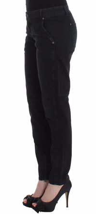 Ermanno Scervino Womens Blue Slim Jeans Denim Pants Skinny Leg Straight Black Cotton