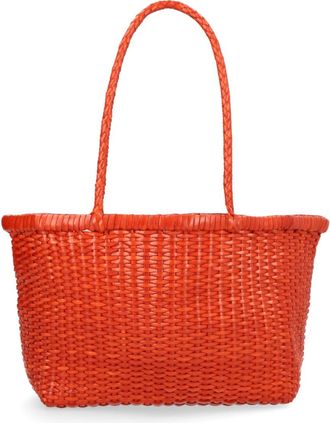 Dragon Diffusion Womens Shoulder Bag B Weave Orange Leather