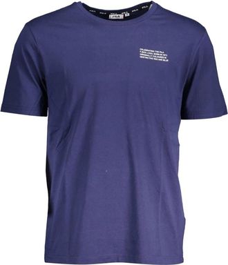 Fila Blaues Baumwoll-T-Shirt mit Druck - - Tops - Herren - Blau - XL