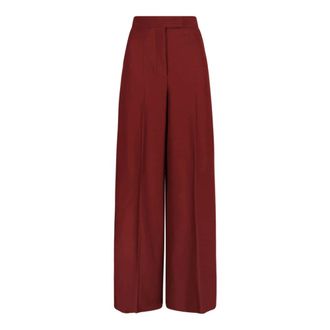Max Mara Femme, Pantalons, Rouge, Taille: 34 FR Cotton Gabardine Jersey Pantalons