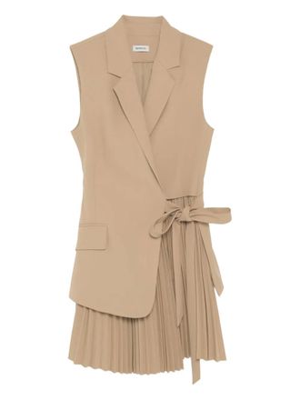 SIMKHAI Eman Minikleid im Layering-Look mit Falten - Nude