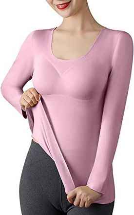 Generic sous Pull Femme Haut Thermique Femme sous Pull Thermique Femme Doux Glamour Haut Thermique Col Roul&eacute; Tissu Bross&eacute; C&ocirc;tel&eacute; &Eacute;l&eacute;gant Respirant Et Parfait 