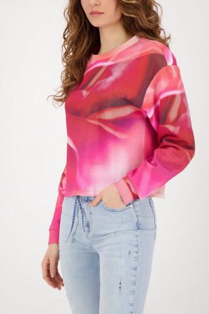 Monari Sweatshirt Sweatshirt Blume allover Regular fit mit Allover-Muster