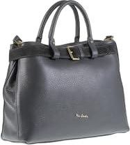 Pierre Cardin Sac à main pour femme en cuir véritable Made in Italy 37 x 25 x 12 cm 55102, gris, Taille unique