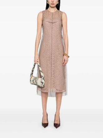 Fendi Spitzen-Midi-Kleid