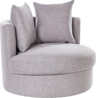 Beliani Beliani - Fauteuil Pivotant Moderne Glam en Tissu avec Coussins Dossier Rond Base en Fer Gris Dalby