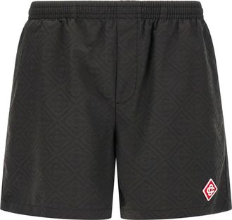 Casablanca Homme, Sport, Noir, Taille: L Monogram Jacquard Swim Shorts