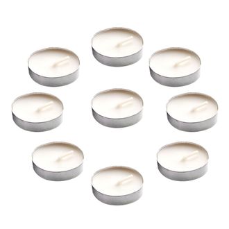 Hemobllo 20 St&uuml;ck Packung Rauchfreie Teew&auml;rmer Teelichter Kleine Wachskerzen zur W&auml;rmespeicherung f&uuml;r B&uuml;ro Teehaus und Wohnraum