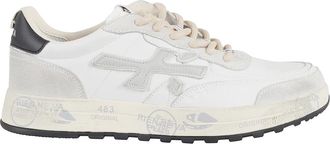 Premiata Homme, Chaussures, Blanc, Taille: 44 EU Baskets blancs en cuir avec daim