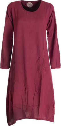 vishes Alternative Bekleidung - Luftiges Damen Sommerkleid Langarm Longshirt-Kleid Shirt-Kleid dunkelrot 44-46