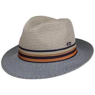 LIPODO Chapeau en Paille Corinaldo Bogart Homme - Made in Italy de Soleil avec Ruban Gros Grain Ete Printemps-ete - XL (60-61 cm) Gris