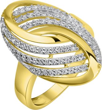 Fascination by Ellen K Ring 585/- Gelbgold bicolor Zirkonia