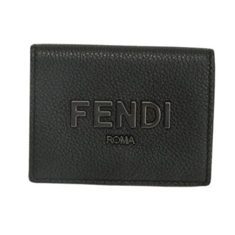 Fendi Portefeuille compact trifold Pre-owned en cuir de veau grain&eacute; - Femme - Pre-owned - Noir - Taille: ONE Size