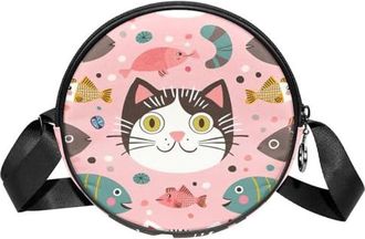 Generic Petit sac &agrave; bandouli&egrave;re circulaire pour femme, petit sac &agrave; bandouli&egrave;re avec fermeture &eacute;clair, bretelles r&eacute;glables, sac &agrave; main rond d&eacute;contract&eacute; pour fe