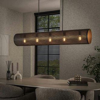 Pier Import Pier Import - Suspension tube en m&eacute;tal noir perfor&eacute; 5 lampes ralf