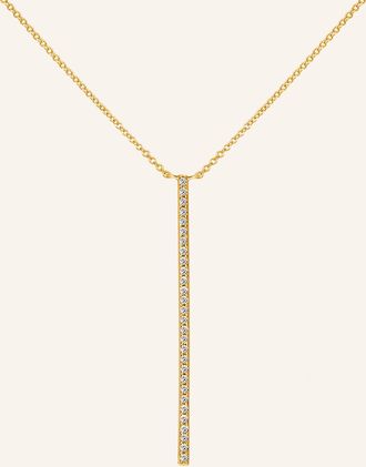 Leaf Halskette Bar Aus 18 Karat Gelbgold Mit Diamanten gold