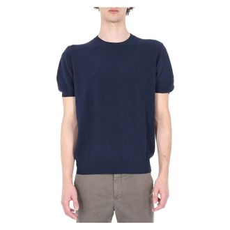 Drumohr Rundhals-T-Shirt - - Knitwear - Herren - Blau - S