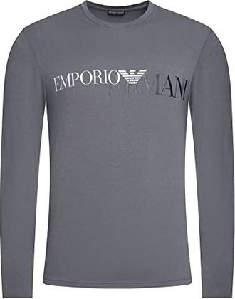 Emporio Armani T-Shirt Homme 111907 0A516, Tee-Shirt Manche Longue, Col Rond (Gris, M)