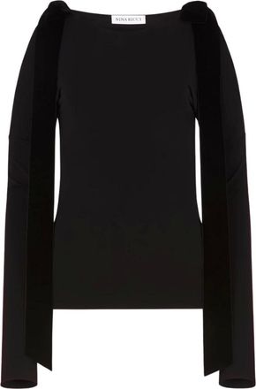 Nina Ricci Femme, Blouses et Chemises, Noir, Taille: 38 FR Bow Details Top