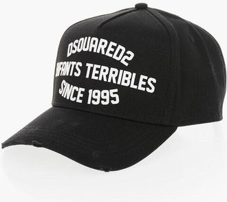 Dsquared2 Cotton Gabardine Baseball Cap ENFANTS TERRIBLES with Embosse size One