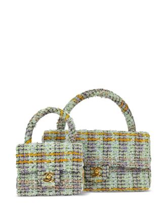Chanel sac port&eacute; &eacute;paule Single Flap (1995) - Vert