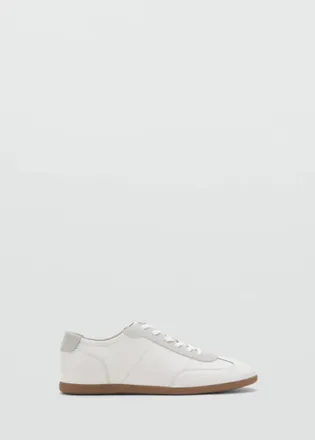 Mango Tennis combin&eacute;es cuir blanc - Homme - 39 - MANGO MAN