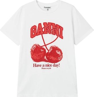 Ganni Cherry-print T-shirt