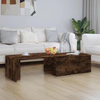 vidaXL Table basse Ch&ecirc;ne fum&eacute; 150x50x35 cm Bois ding&eacute;nierie vidaXL