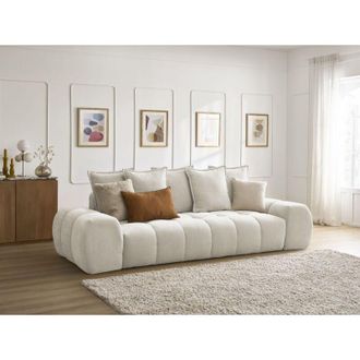BOBOCHIC Bobochic - Canap&eacute; droit fixe 3 places everest tissu textur&eacute; Beige