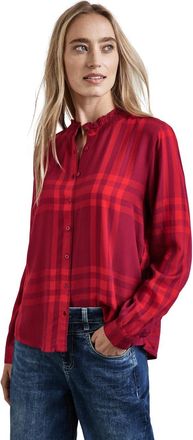 Street One Karierte Bluse mit Rüschen