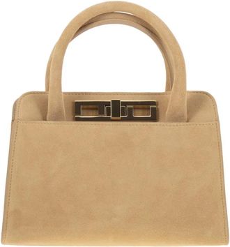Fabiana Filippi Hobo Bags - Small Handbag With Metal Accessory - Gr. unisize - in Beige - für Damen